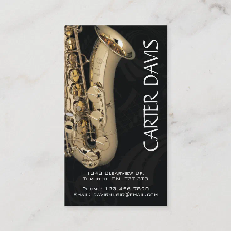 Musical Instrument - Saxaphone Business Card | Zazzle