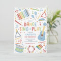 Musical Instrument Sing Dance Play Birthday Party Invitation | Zazzle