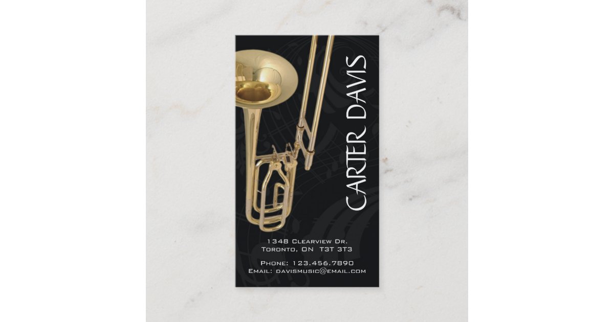 Musical Instrument - Trombone Business Card | Zazzle