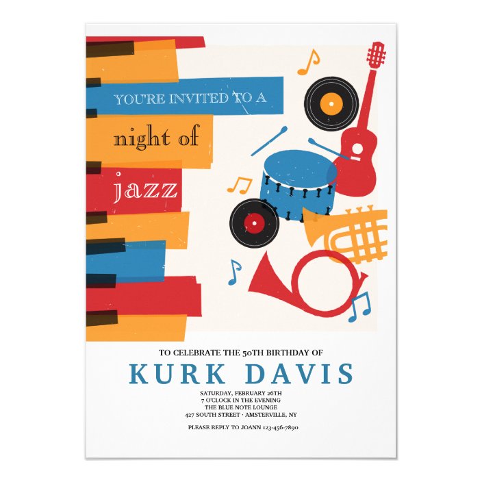 Musical Instruments Birthday Party Invitation | Zazzle.com