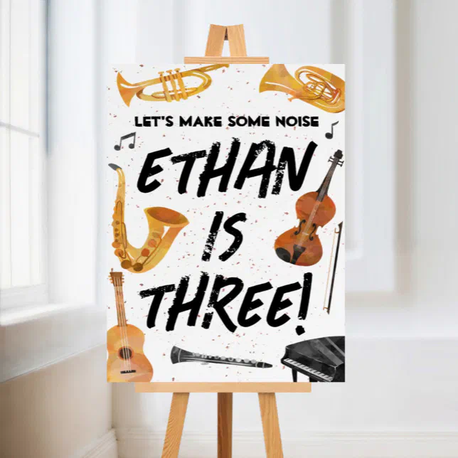 Musical Instruments Birthday Party Welcome Sign | Zazzle