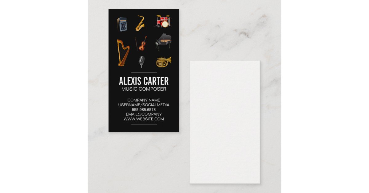 Musical Instruments | Composer Business Card | Zazzle