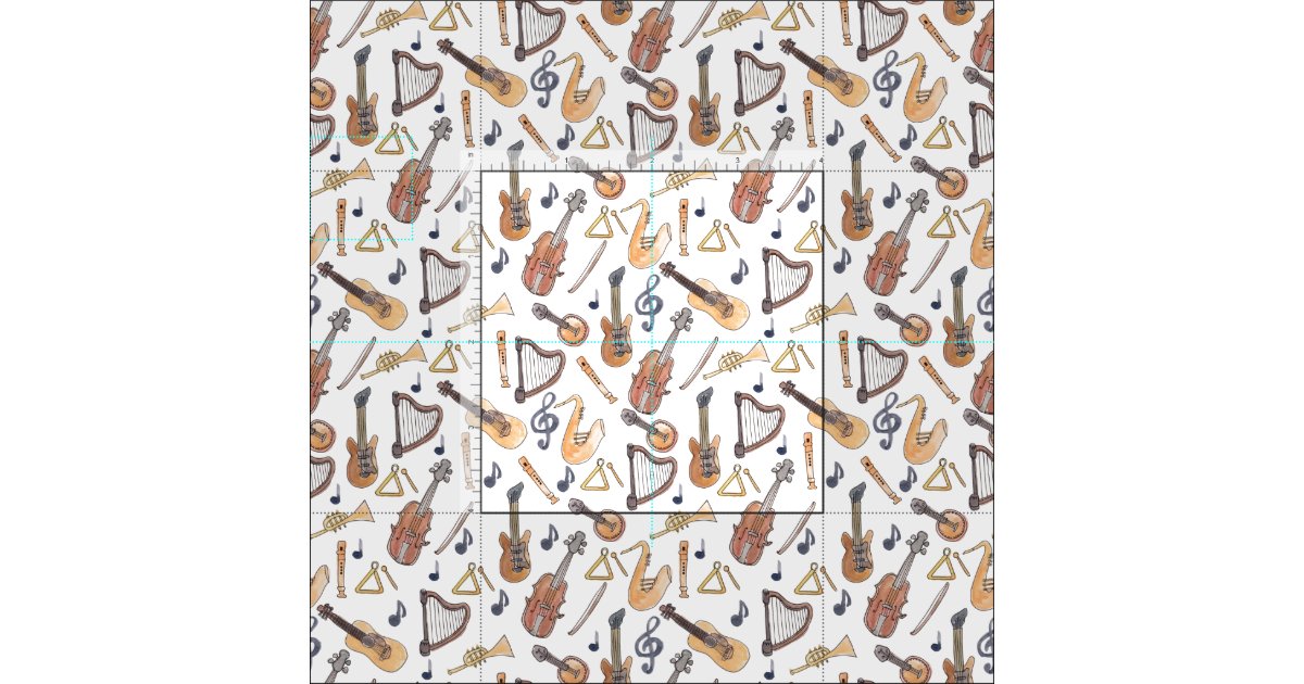 Musical Instruments Fabric | Zazzle