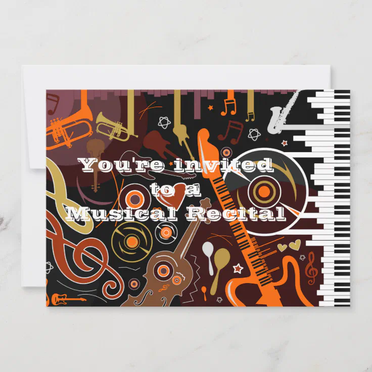 Musical Instruments Invitation | Zazzle