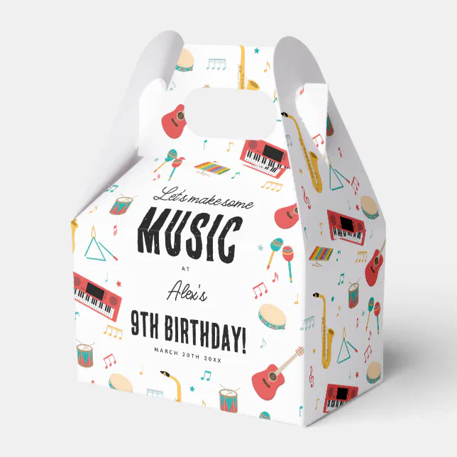 Musical Instruments Music Theme Birthday Party Favor Boxes | Zazzle