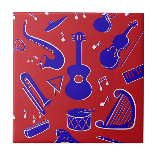 Musical Instruments Tile | Zazzle