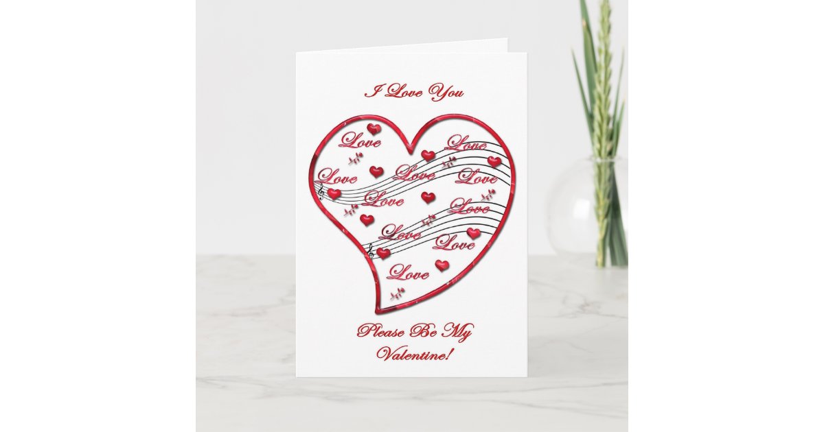 Musical Love Heart Card | Zazzle