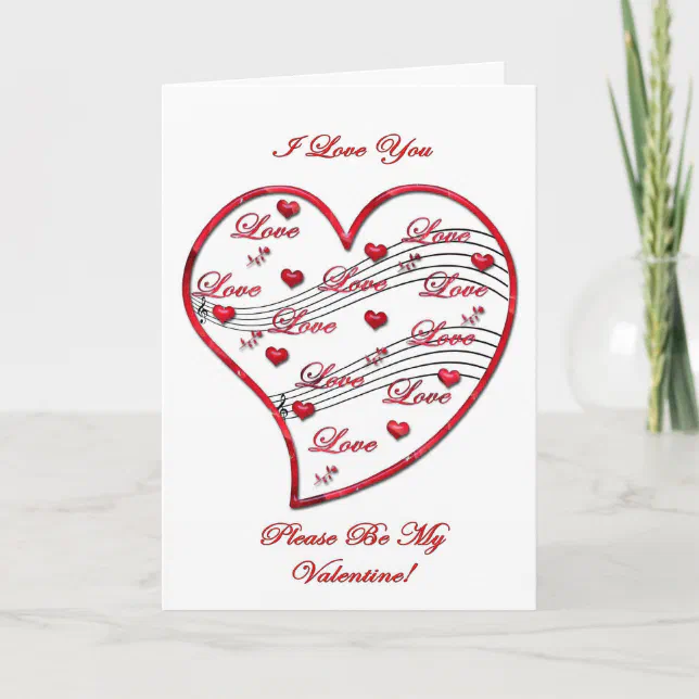 Musical Love Heart Card | Zazzle