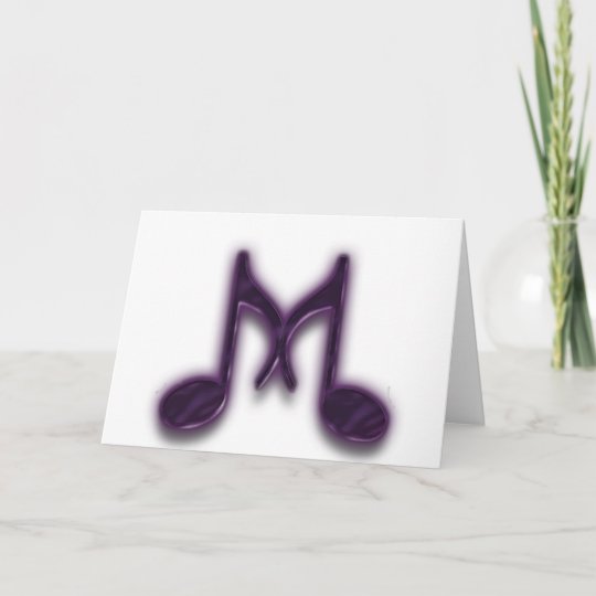 Musical "M" Letter Note Card | Zazzle.com