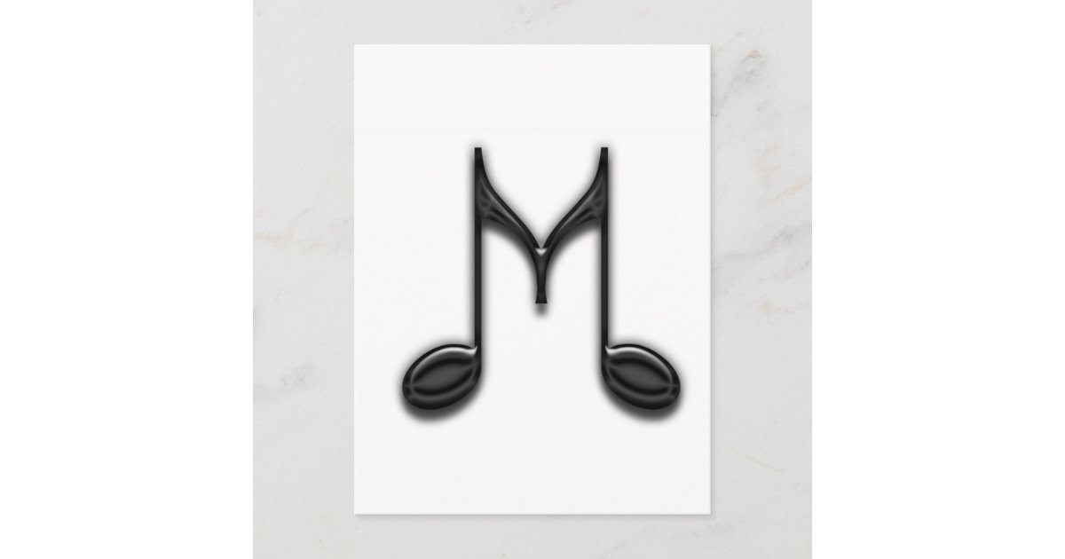 Musical "M" Letter Postcard | Zazzle