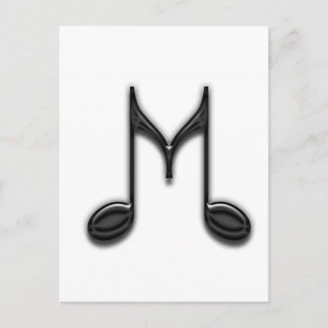 Musical "M" Letter Postcard | Zazzle