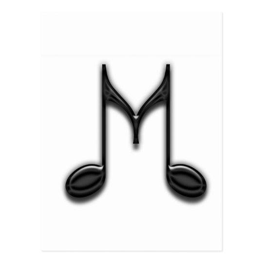 Musical "M" Letter Postcard | Zazzle.com