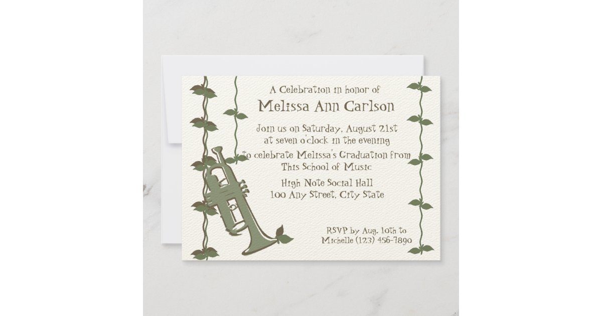 Musical Nature/ Trumpet Invitation | Zazzle