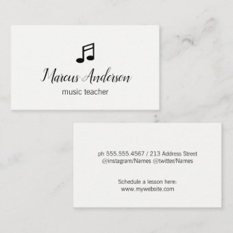 Musical Note Business Card | Zazzle