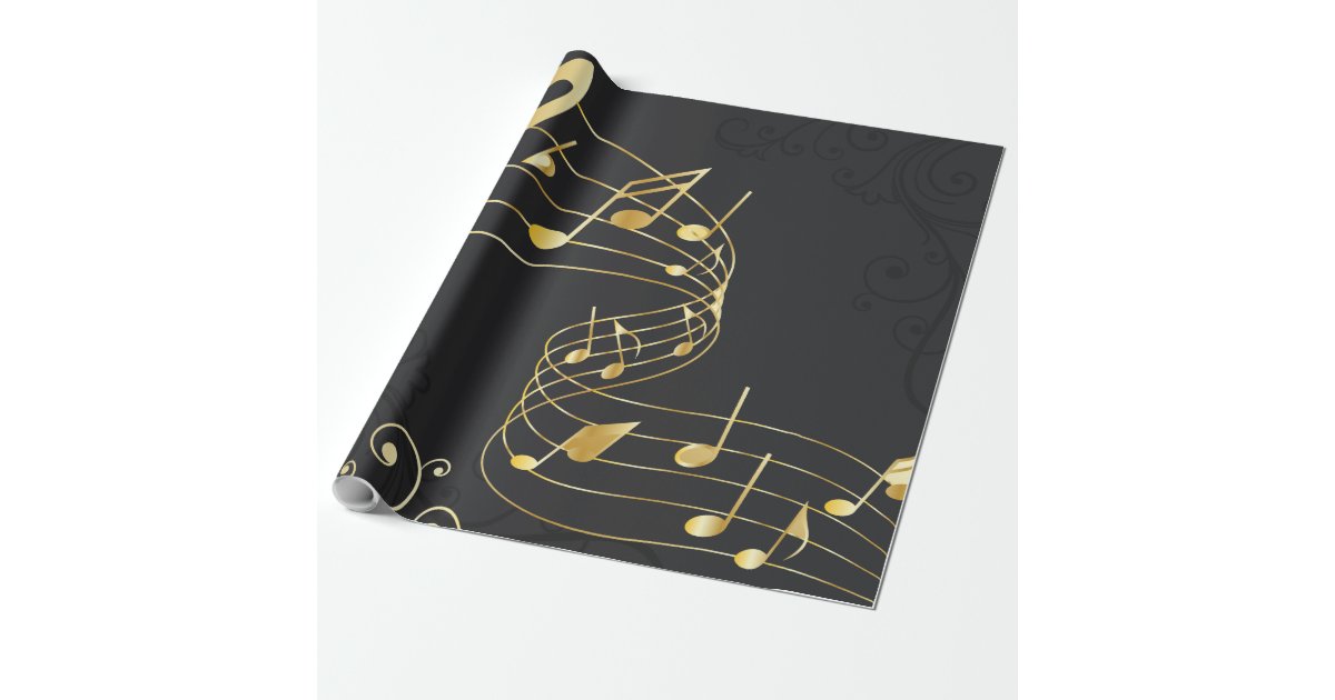 Musical Note elegant Luxury Wrapping Paper | Zazzle