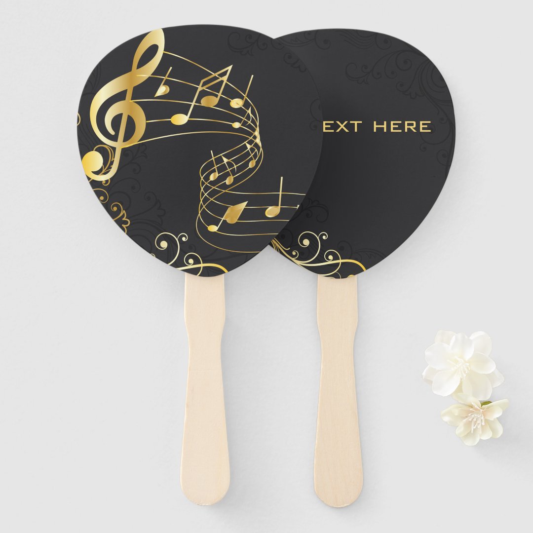 Musical Note Luxury elegant design Hand Fan | Zazzle