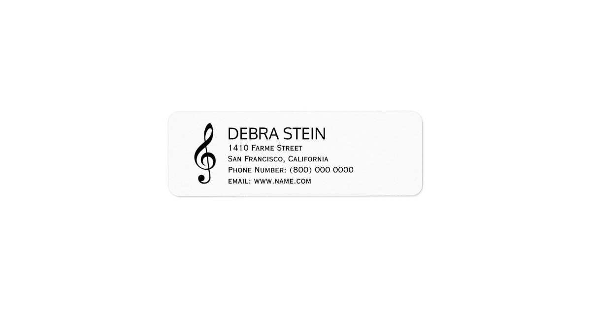 musical note & name, simple & clear label | Zazzle