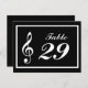 Musical Note Table Numbers (Black / White) | Zazzle