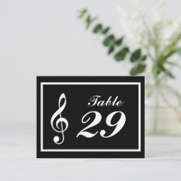 Musical Note Table Numbers (Black / White) | Zazzle
