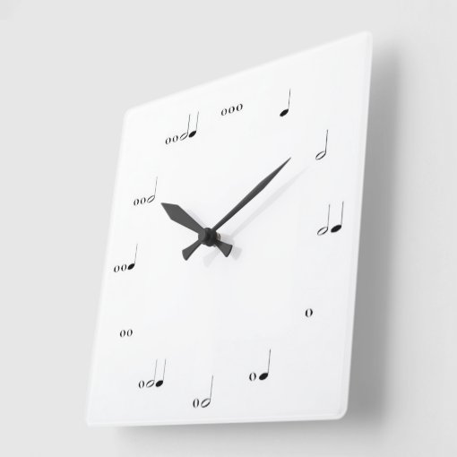 MUSICAL NOTE WALL CLOCK BLACK AND WHITE | Zazzle