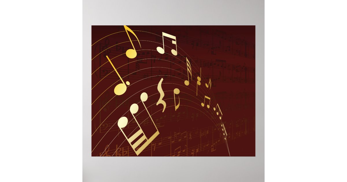 Musical Notes Background Poster | Zazzle