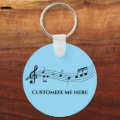 Musical Notes Band or Choir Teacher Custom Music Keychain | Zazzle