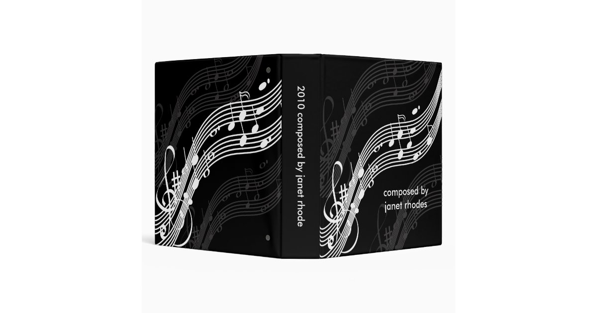 Musical notes binders, DIY color+fonts 3 Ring Binder | Zazzle