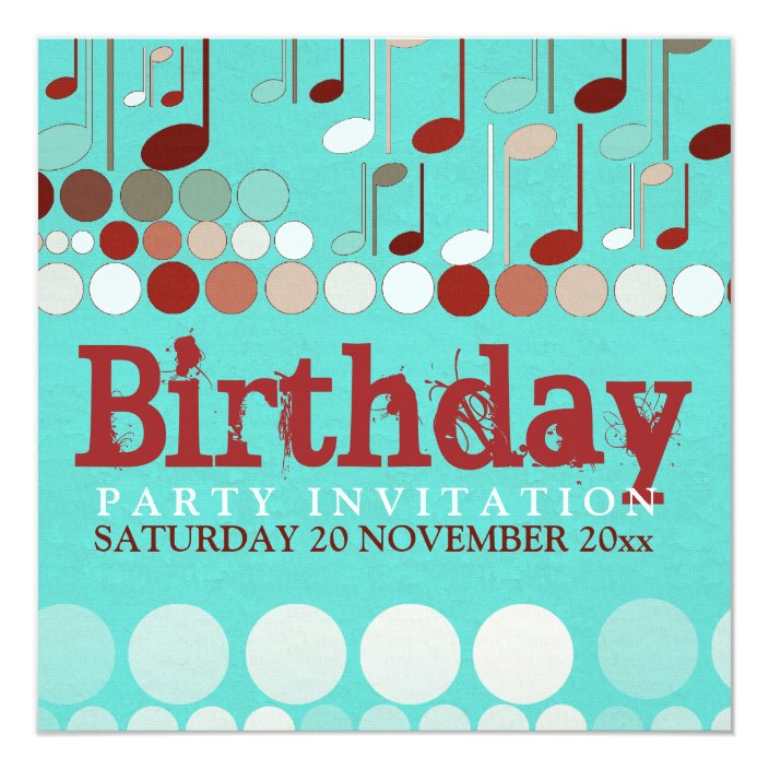 Musical Notes Birthday Invitation | Zazzle.com