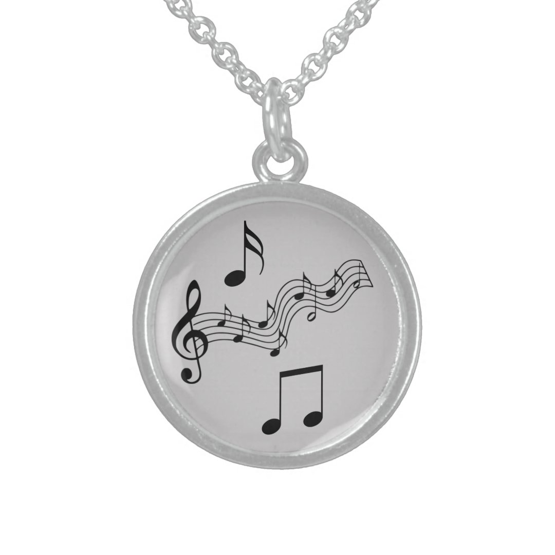 Musical Notes Charm Pendant Necklace | Zazzle