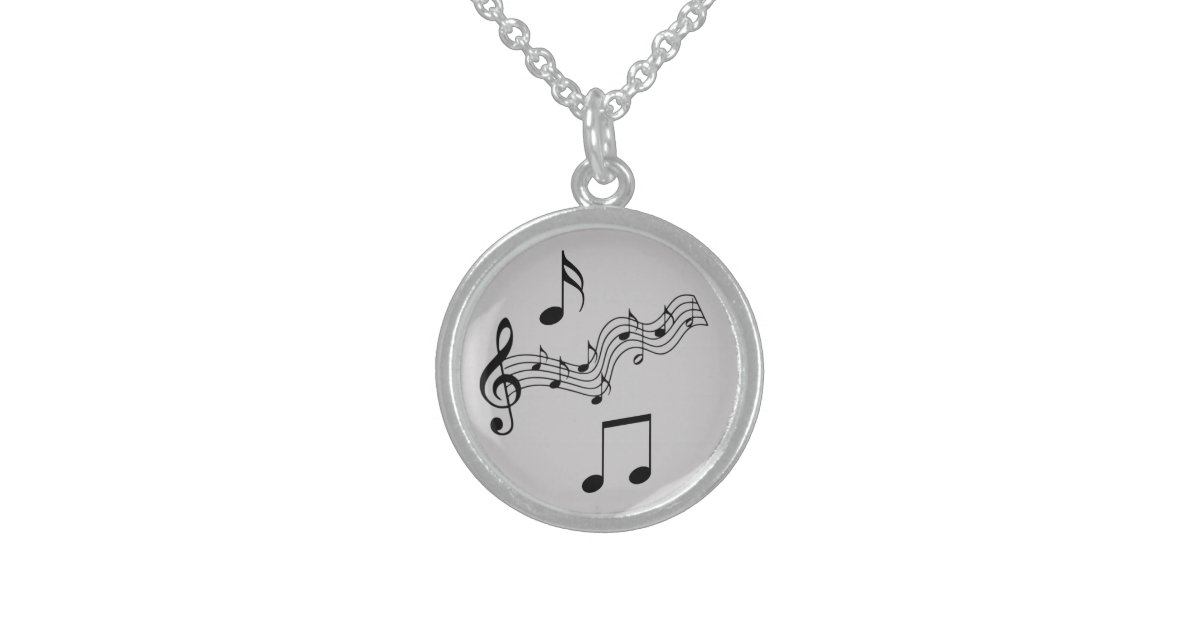 Musical Notes Charm Pendant Necklace | Zazzle