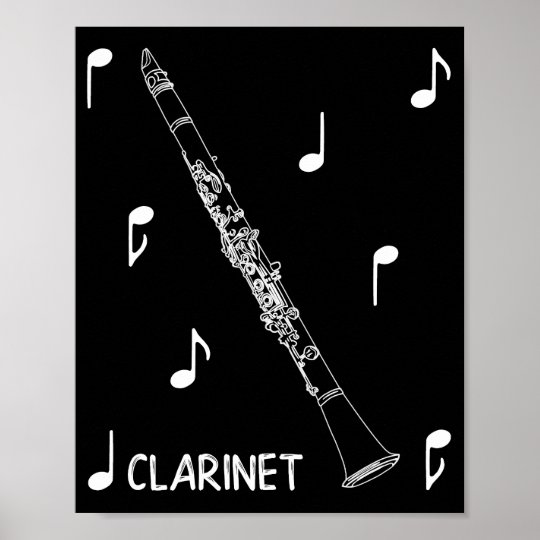 Musical Notes Clarinet Poster | Zazzle.com