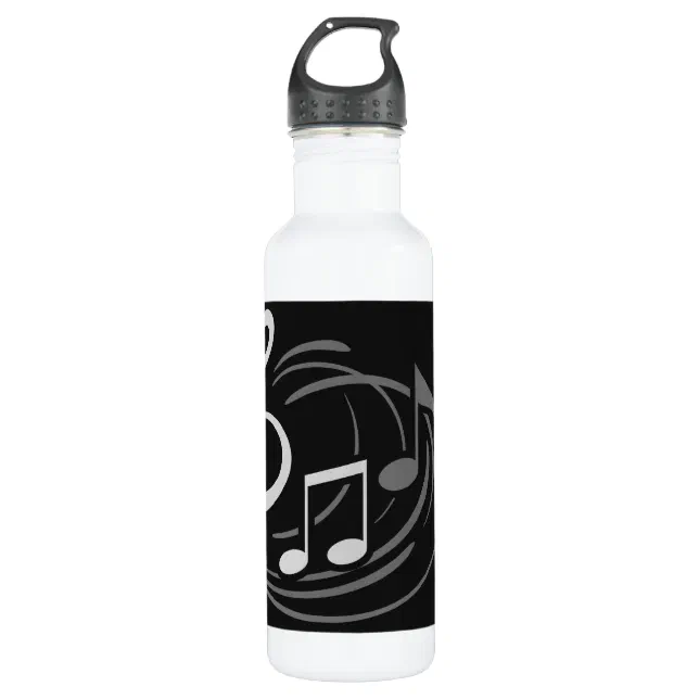 Musical Notes custom name water bottles | Zazzle