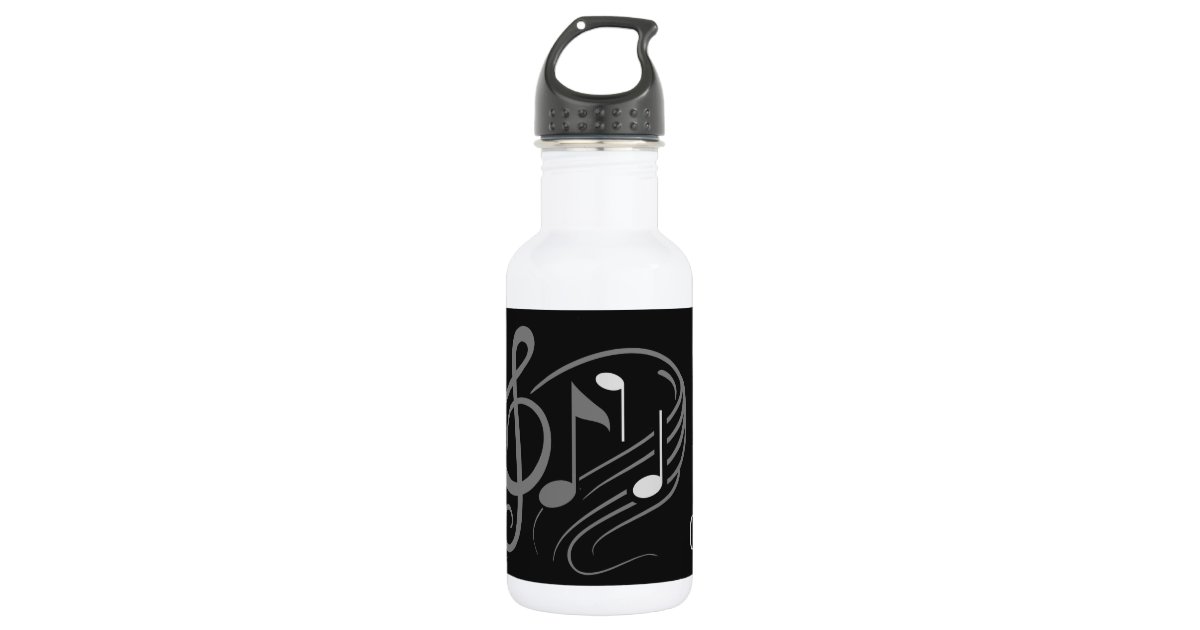 Musical Notes custom name water bottles | Zazzle