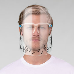 Musical Notes Design Face Shield | Zazzle