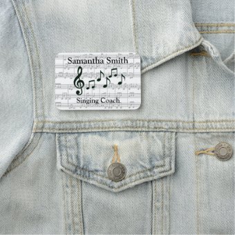 Musical Notes Design Name Tag | Zazzle