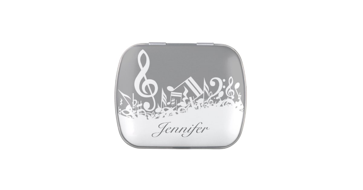 Musical Notes Dinner Mint Favor Box Jelly Belly Candy Tin | Zazzle