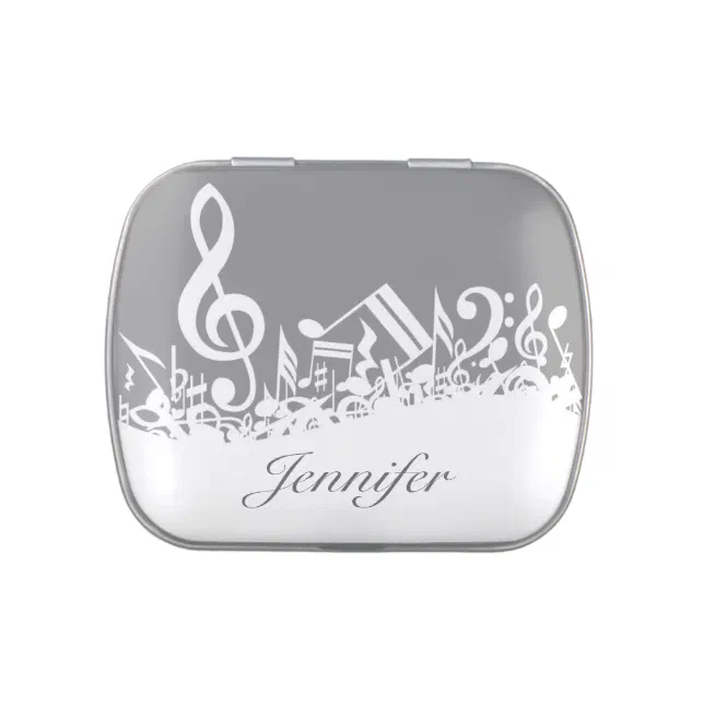 Musical Notes Dinner Mint Favor Box Jelly Belly Candy Tin | Zazzle