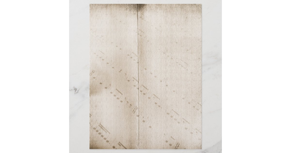 Musical Notes Grunge Letterhead | Zazzle