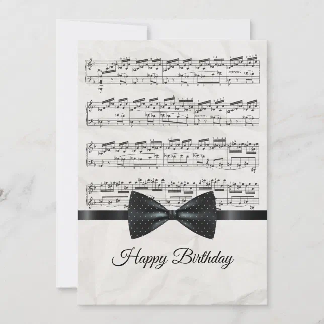 Musical notes Happy Birthday Flat Card | Zazzle