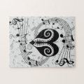 Musical notes heart and piano keys jigsaw puzzle | Zazzle