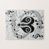 Musical notes heart and piano keys jigsaw puzzle | Zazzle