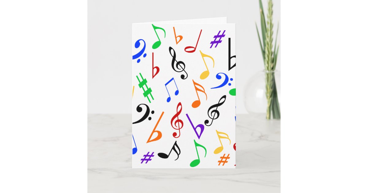 Musical Notes Holiday Card - Multi | Zazzle