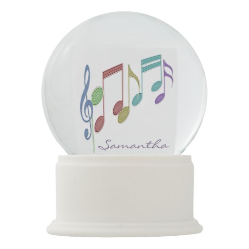 Musical Notes Linear Multicolor Custom Snow Globe | Zazzle