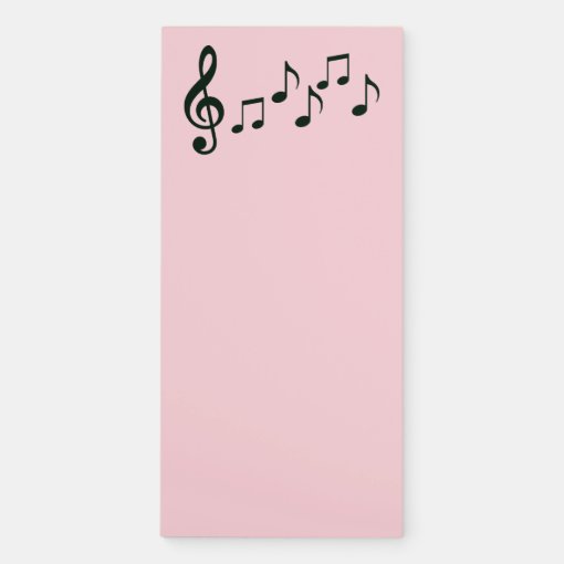 Musical Notes Magnetic Fridge Notepad | Zazzle