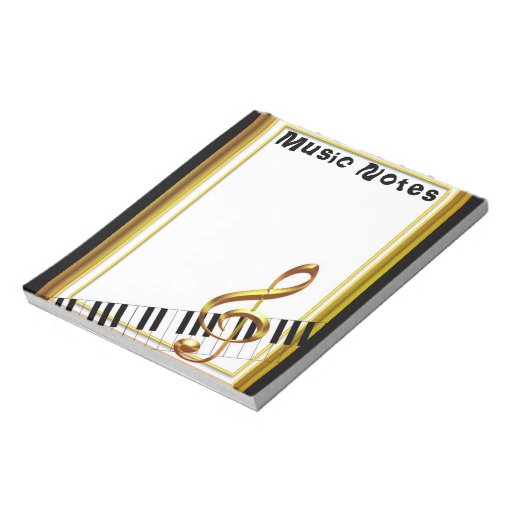 Musical Notes Music Lover Piano Keyboard Notepad | Zazzle