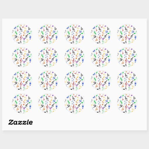 Musical Notes Music Stickers - Multi | Zazzle