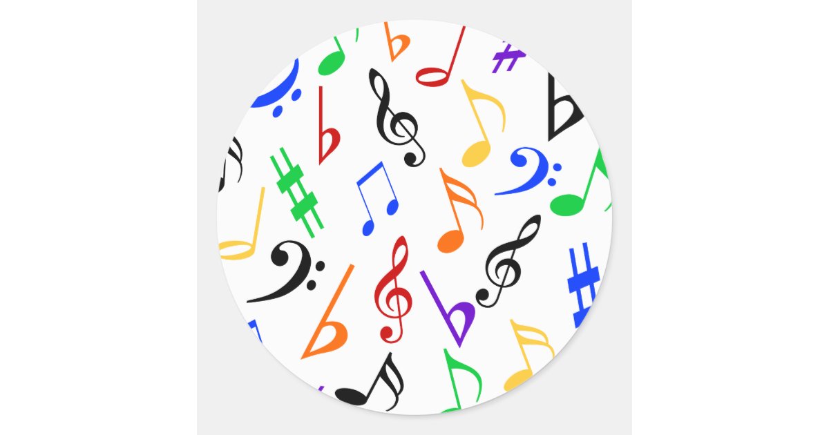 Musical Notes Music Stickers - Multi | Zazzle