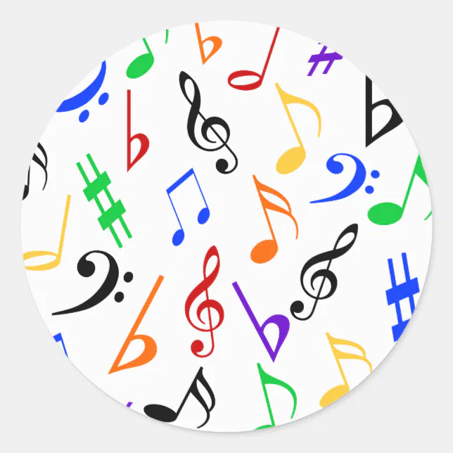 Musical Notes Music Stickers - Multi | Zazzle