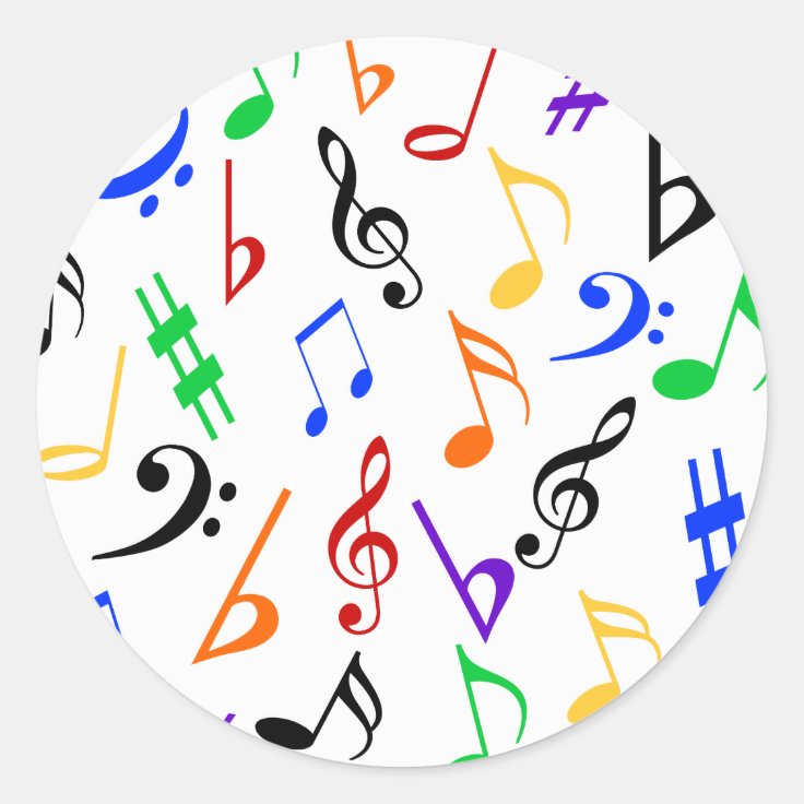 Musical Notes Music Stickers - Multi | Zazzle