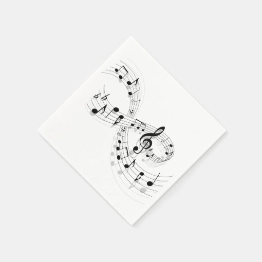 Musical Notes On A Staff Line Paper Napkins | Zazzle